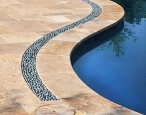 Antique Travertine Tumbled Edge Pool Coping - Pavers Melbourne